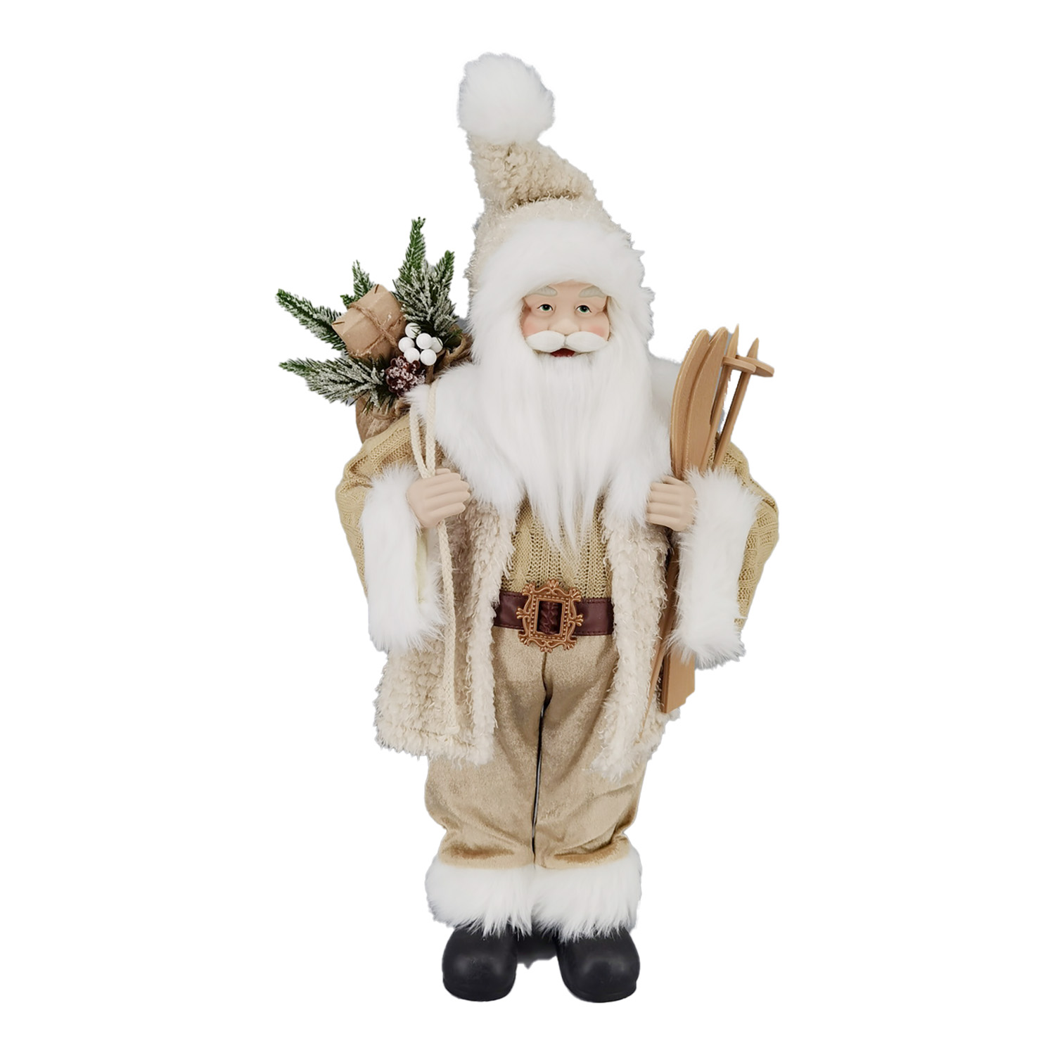 SANTA CLAUS STANDING 24" IVORY/GOLD - Christmas Forever