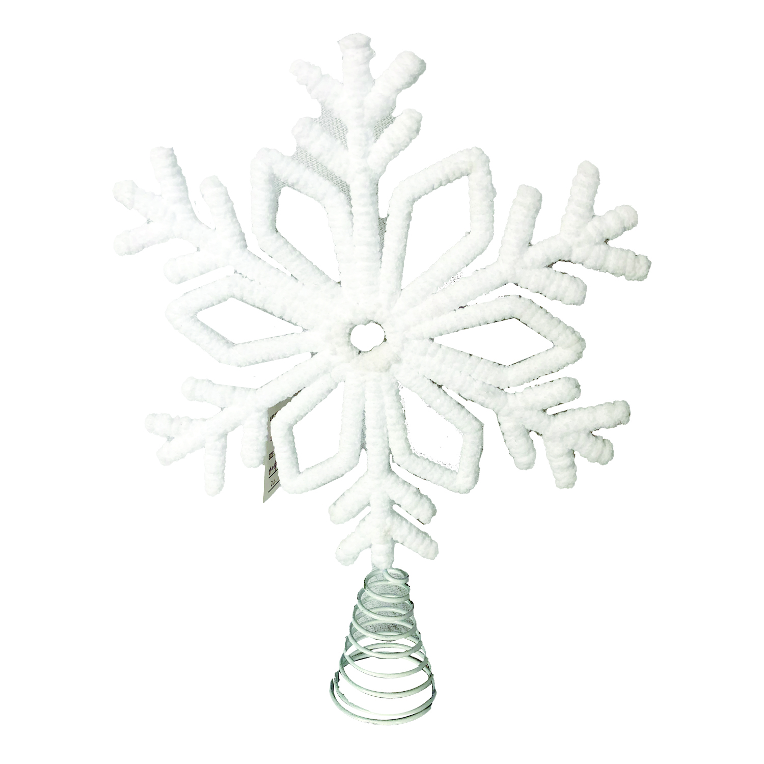TREE TOP SNOWFLAKE WHITE FLOCKING 12" - Christmas Forever