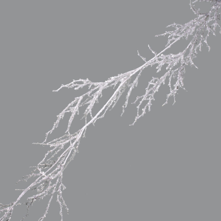 GARLAND ICE 45.25" WHITE ICED - Christmas Forever