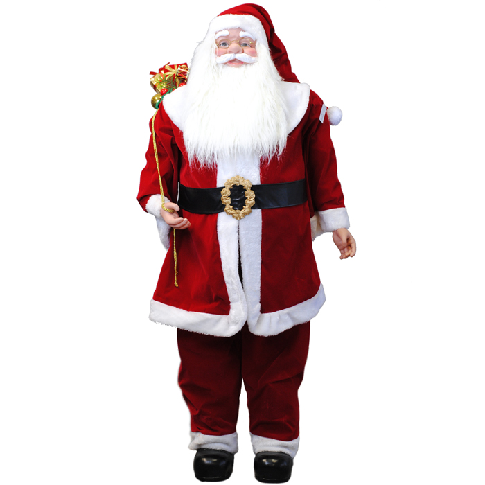SANTA STANDING 60" RED TRADITIONAL W/ SACK - Christmas Forever
