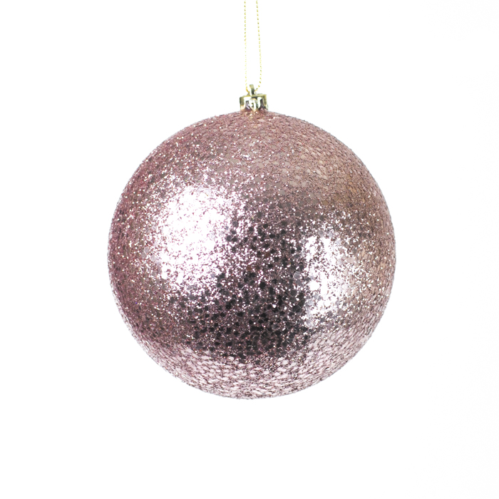 BALL ROSE GOLD/MP 120MM W/GLITTER - Christmas Forever
