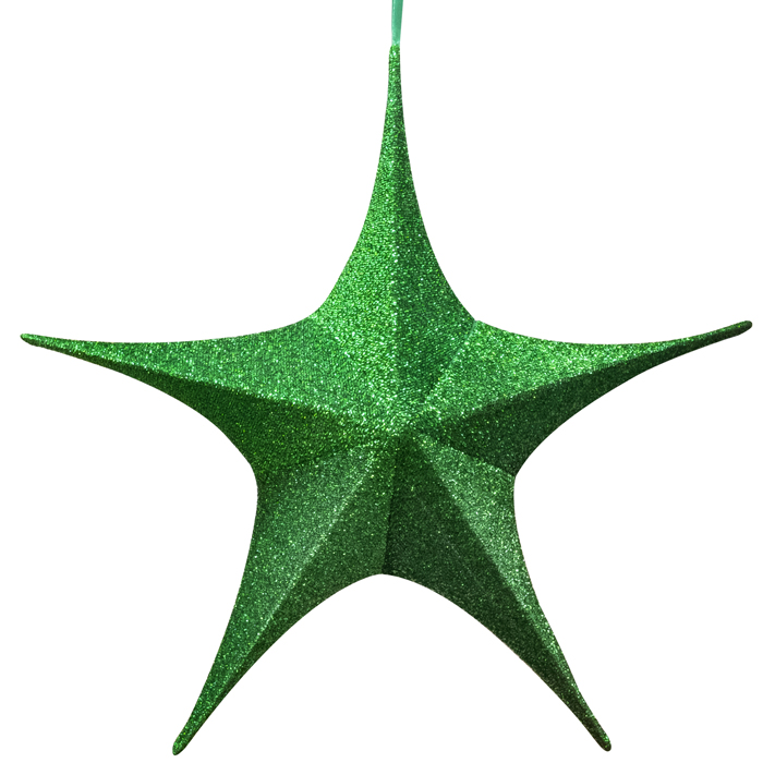 FOLDING SHIMMER STAR 32" GREEN - Christmas Forever