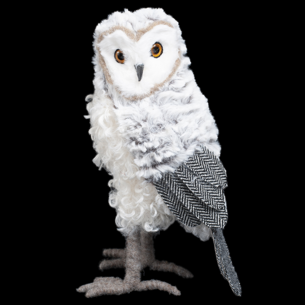 OWL GRAY/ WHITE 7" WOOLY FUR STANDING - Christmas Forever