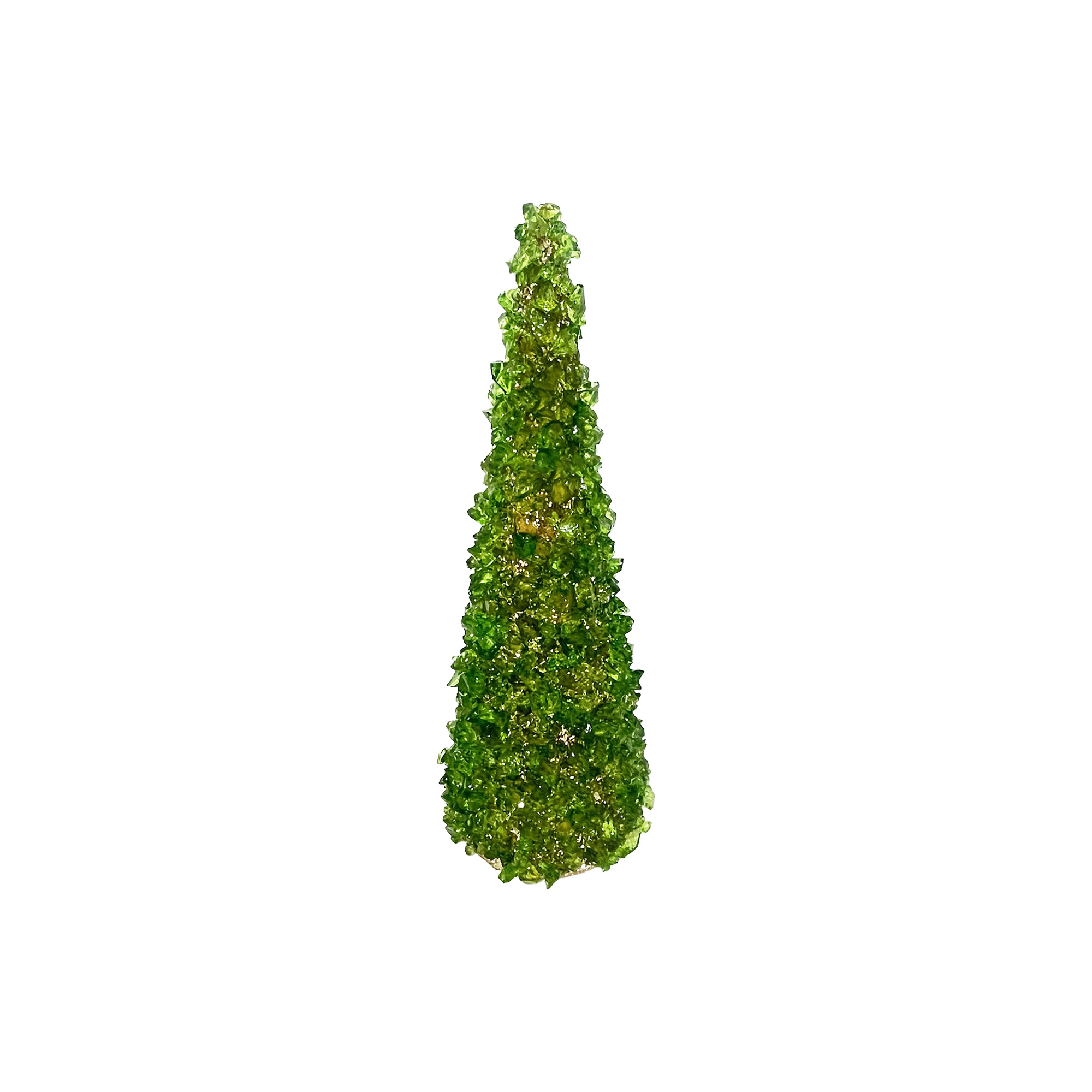 CONE TREE CRYSTAL CORAL 12" GREEN - Christmas Forever