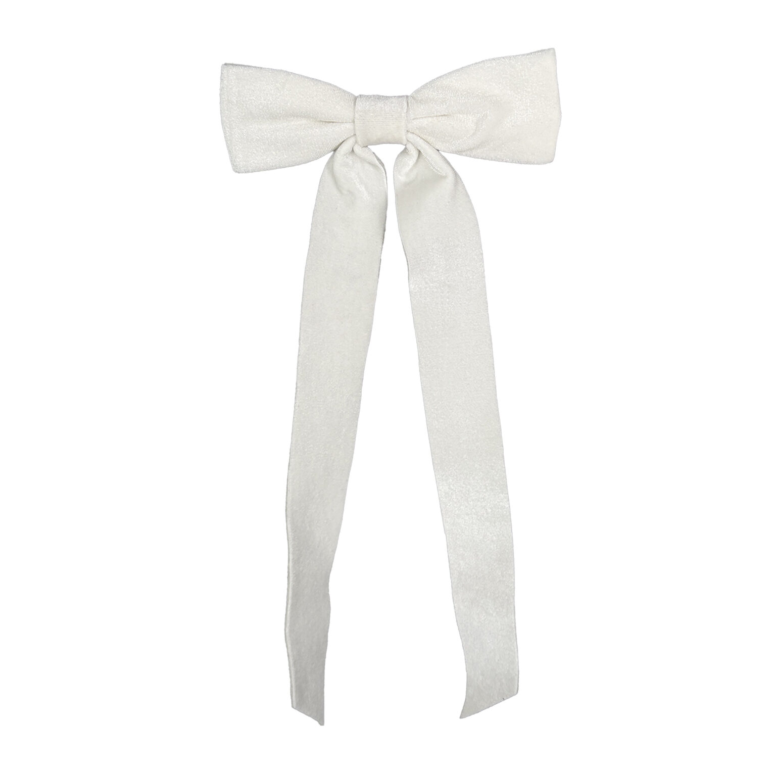 BOW CLASSIC VELVET WHITE 15"X6.5" W/ CLIP - Christmas Forever