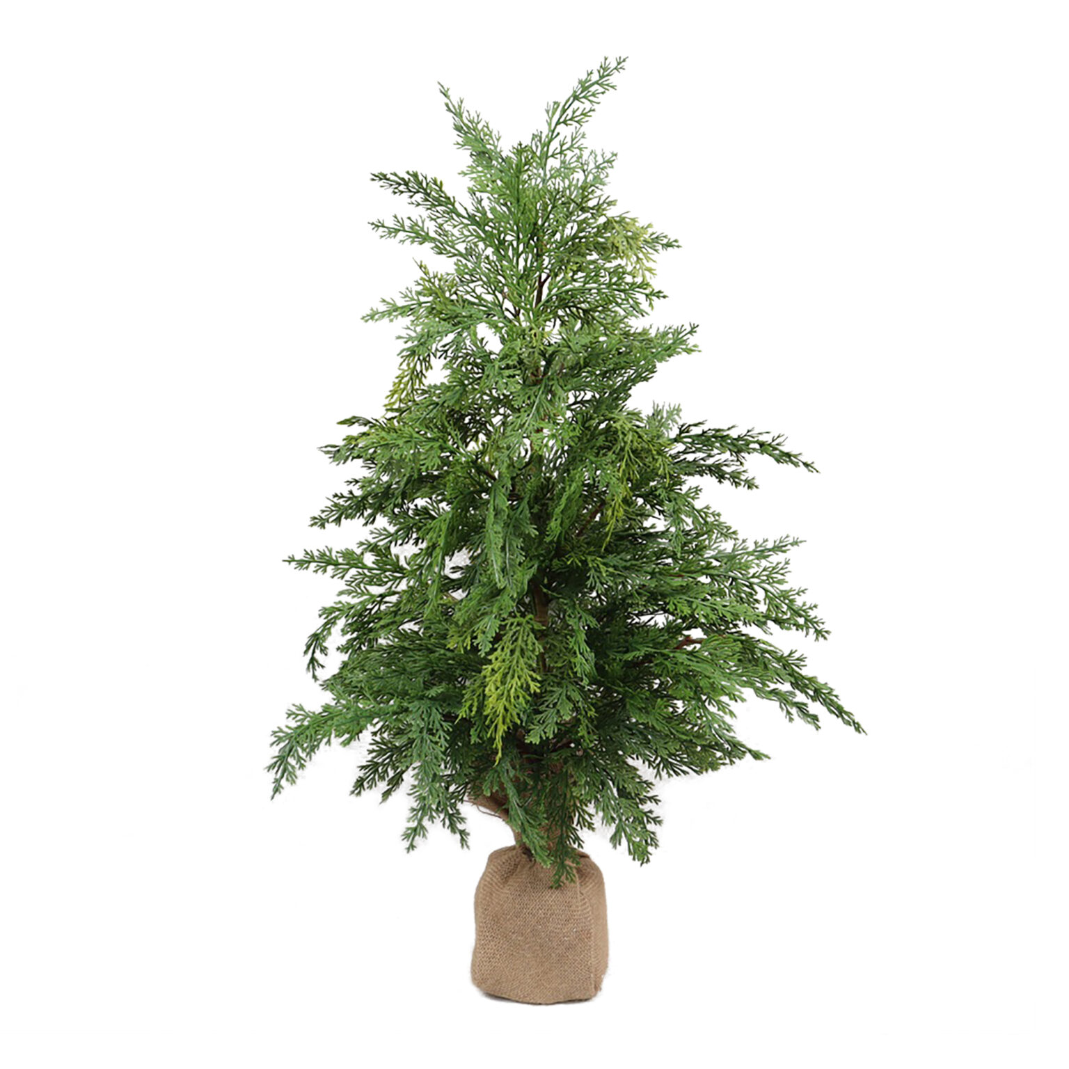 TREE CEDAR REAL TOUCH 20" GREEN/NATURAL W/ PINE CONES & BURLAP BASE ...