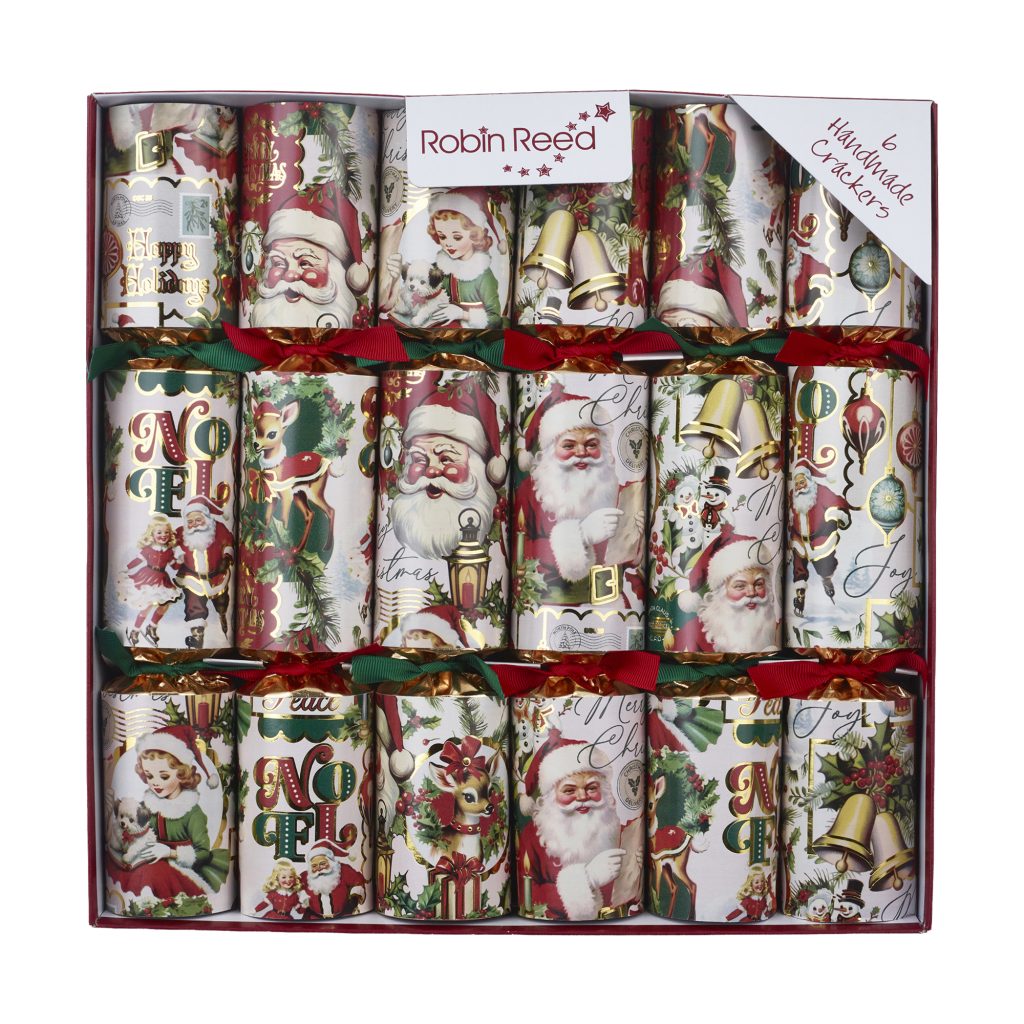 CHRISTMAS CRACKERS 6PC X 12" VINTAGE SANTA W/PICCADILLY GIFT ...